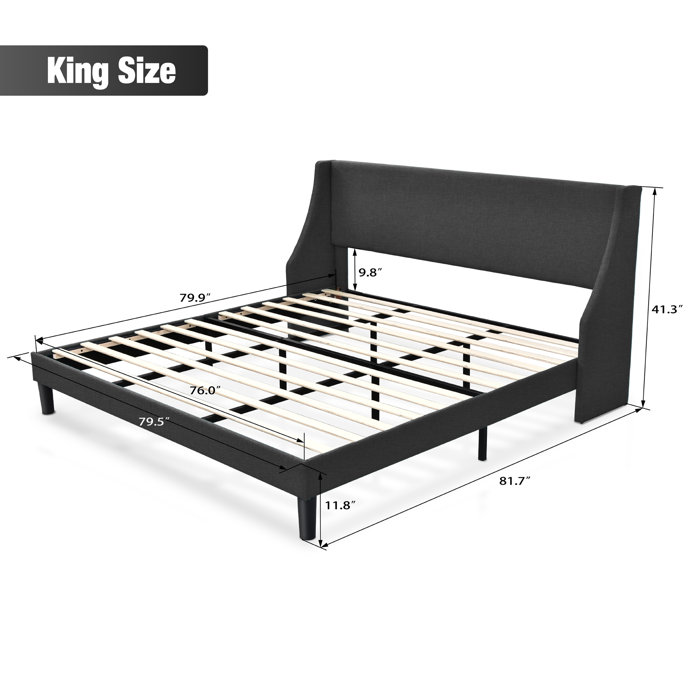 Mercury Row® Bowdoin Upholstered Wingback Platform Bed And Reviews Wayfair